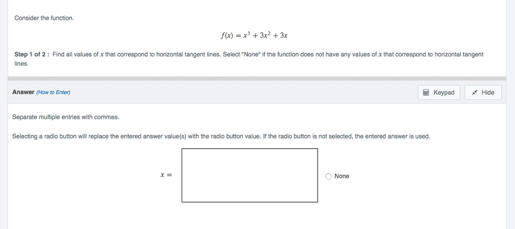 Solved Consider the function. f(x) = x^3 + 3x^2 + 3x Step | Chegg.com