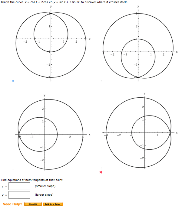 Solved Graph the curve x = cos t + 2 cos 2t, y = sin t + 2 | Chegg.com