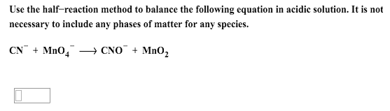 Solved Use the half-reaction method to balance the following | Chegg.com