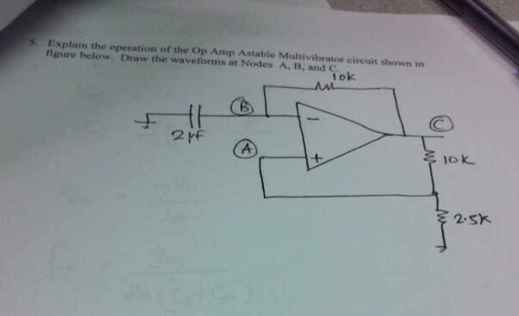 Solved Explain the operation of the Op Amp A stable | Chegg.com
