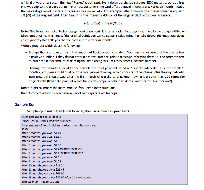 Solved A friend of yours has gotten the new "Rocket" credit | Chegg.com