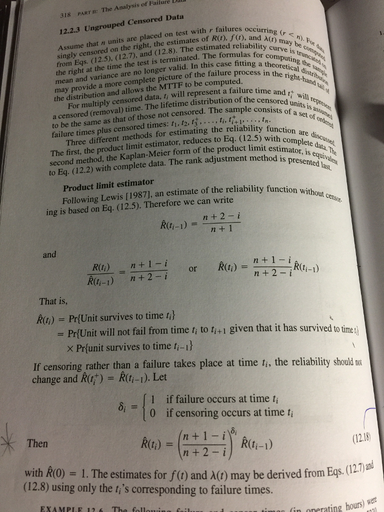 318 PART n: The Analysis of Failure 12.2.3 Ungrouped | Chegg.com
