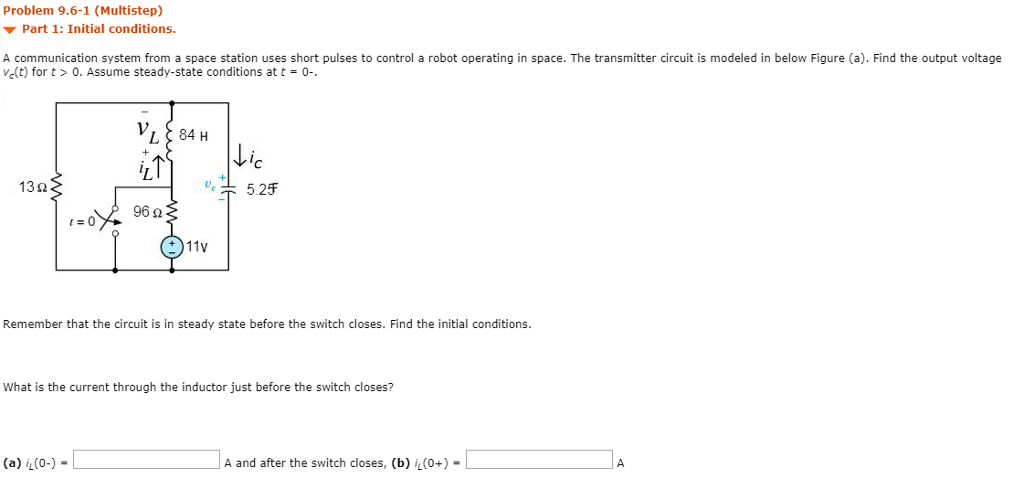 Solved Problem 9.6-1 (Multistep) Part 1: Initial | Chegg.com