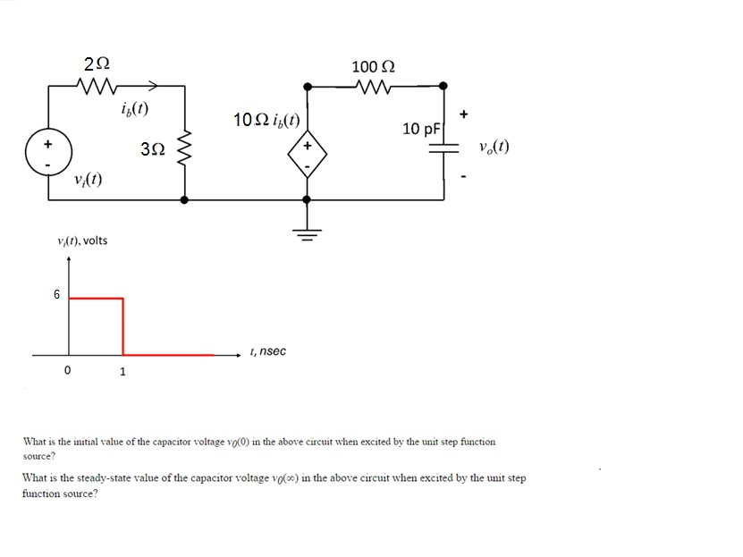 Solved What is the initial value of die capacitor voltage | Chegg.com