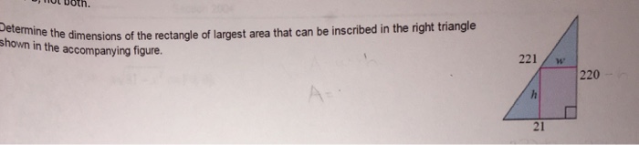 Solved Determine the dimensions of the rectangle of largest | Chegg.com