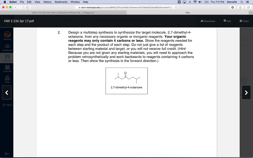 Solved Design a multistep synthesis to synthesize the | Chegg.com