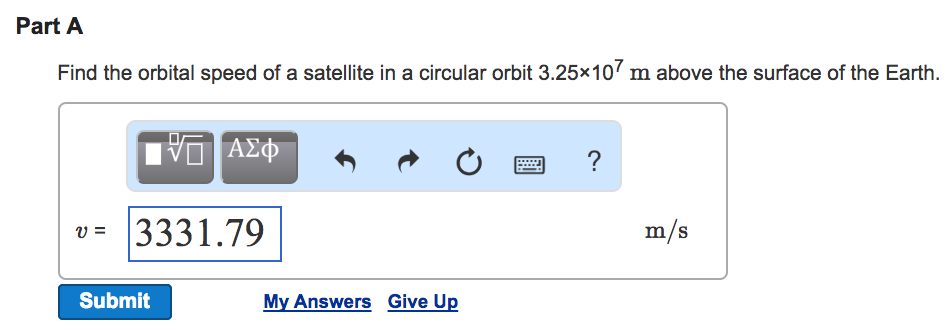 Solved Part A Find the orbital speed of a satellite in a | Chegg.com