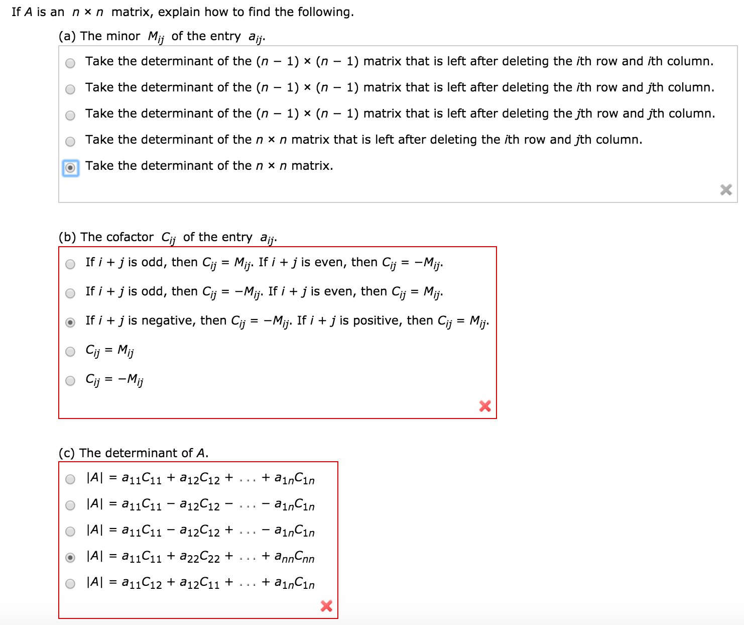 Solved If A is an n Times n matrix, explain how to find the | Chegg.com