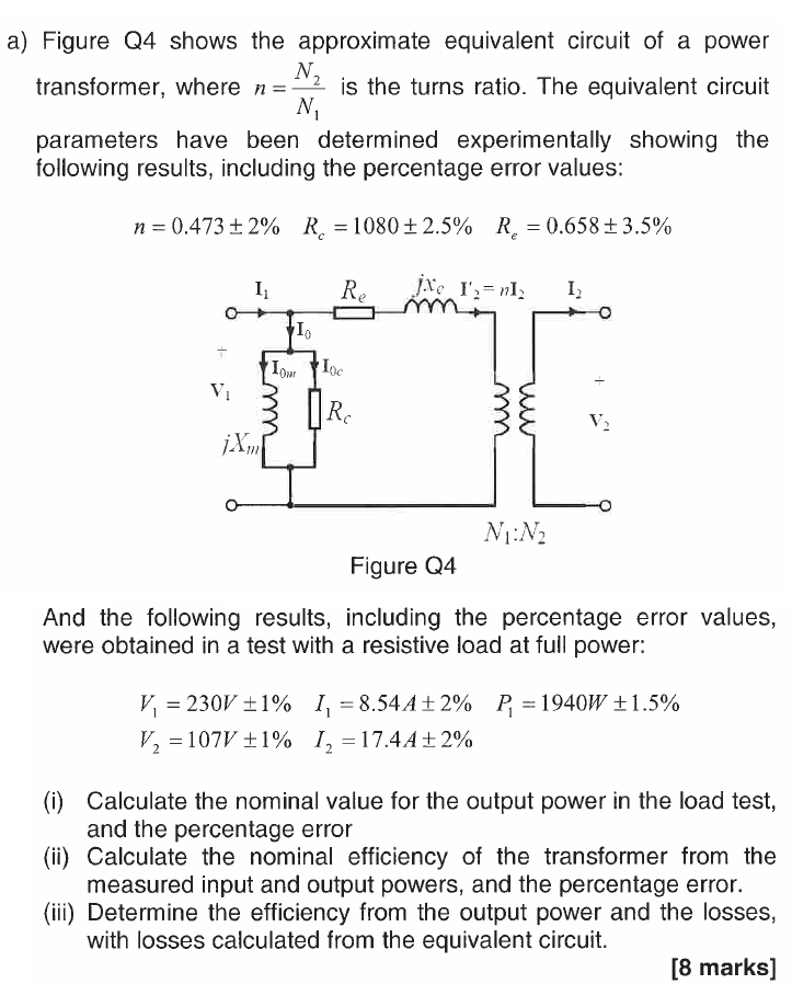Solved a) Figure Q4 shows the approximate equivalent circuit | Chegg.com
