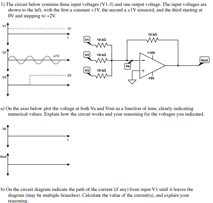 Solved The Circuit Below Contains Three Input Voltages