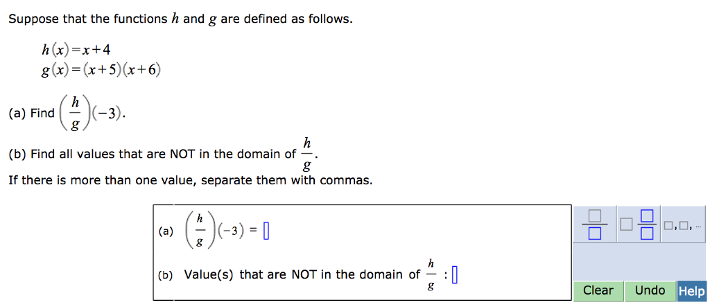 Solved Suppose that the functions h and g are defined as | Chegg.com