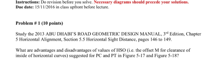 Study the 2013 ABU DHABI'S ROAD GEOMETRIC DESIGN | Chegg.com