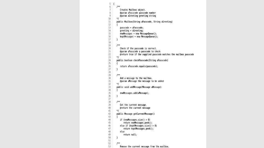 ch02/mail/Message.java 2 A message left by the caller | Chegg.com