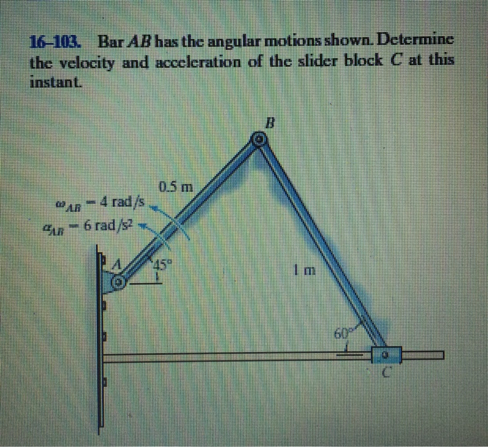 Bar AB has the angular motions shown. Determine the | Chegg.com
