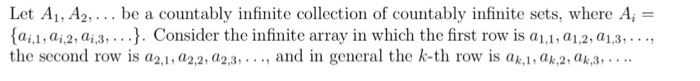 Solved Let Ai, A2,... be a countably infinite collection of | Chegg.com