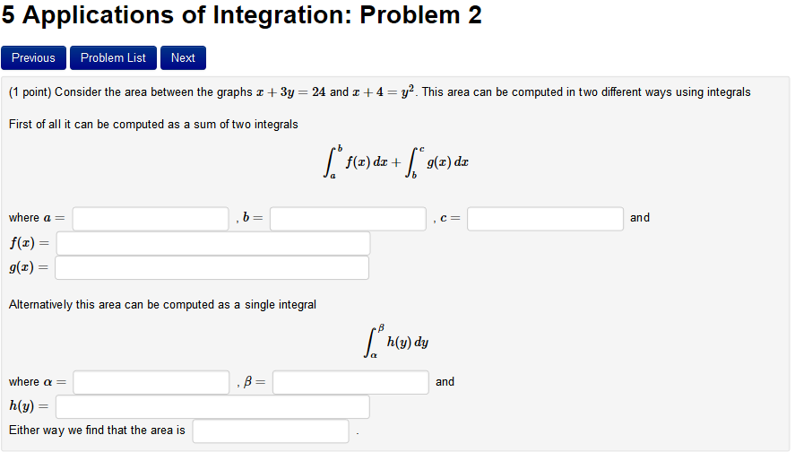 Solved Consider the area between the graphs x + 3y = 24 and | Chegg.com