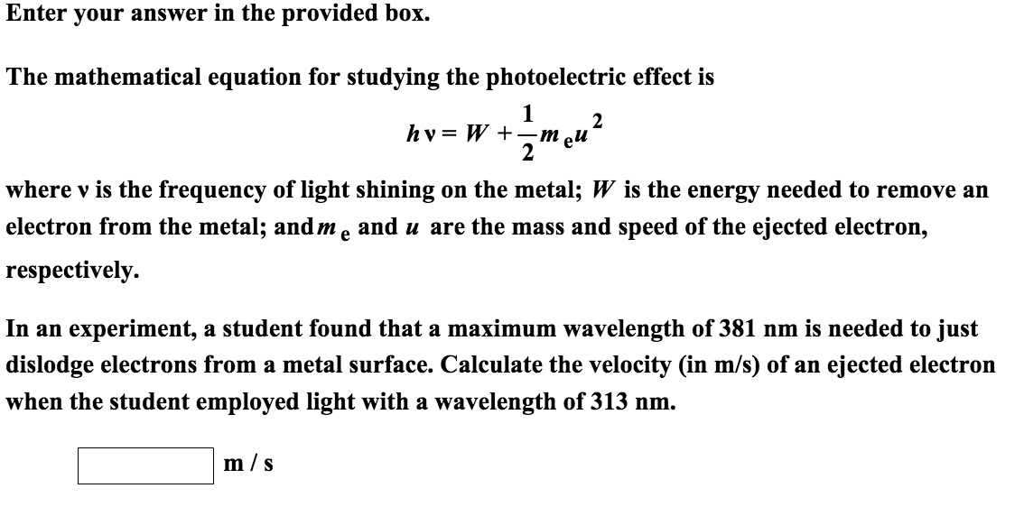 Solved Enter your answer in the provided box. The | Chegg.com