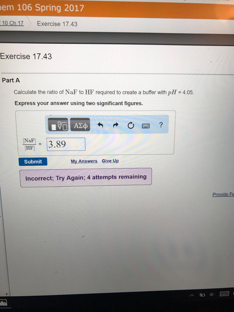 Solved Calculate the ratio of NaF to HF required to create a | Chegg.com
