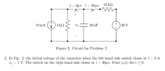 Solved In Fig. 2, the initial voltage of the capacitor | Chegg.com