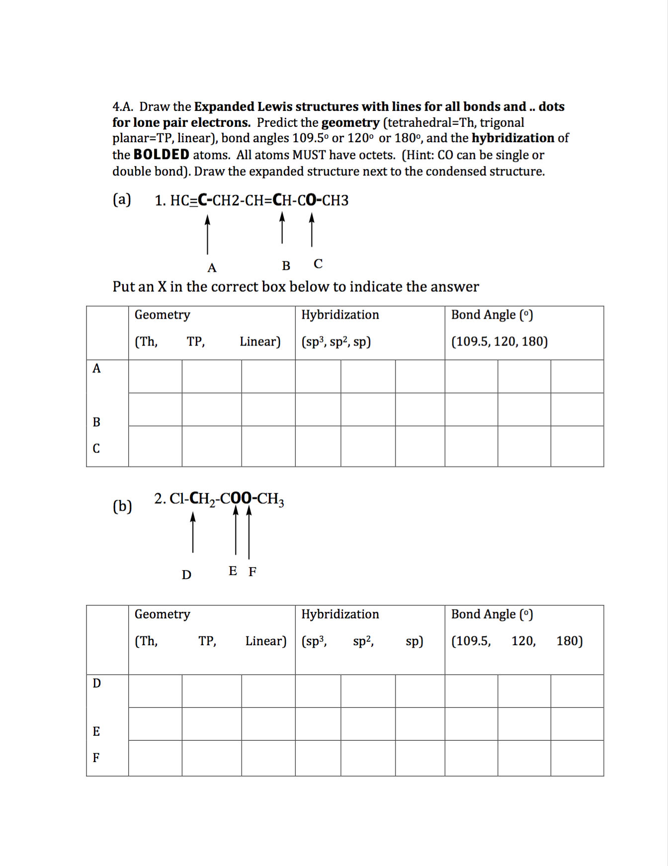 Solved Draw the Expanded Lewis structures with lines for all | Chegg.com