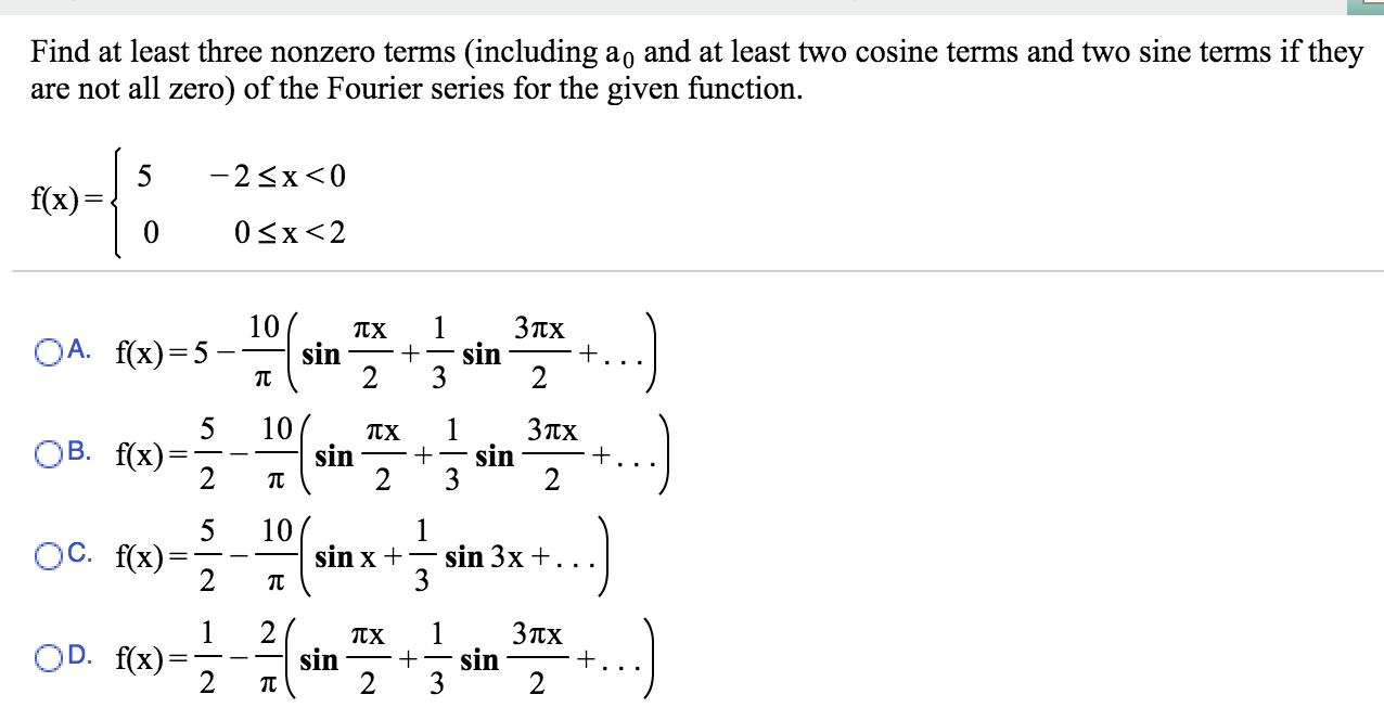 Solved Find at least three nonzero terms (including a0 and | Chegg.com
