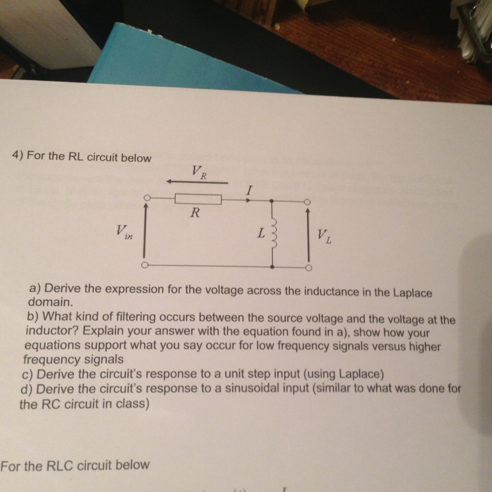 Solved For the RL circuit below Derive the expression for | Chegg.com