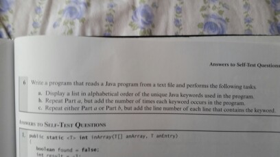 Solved Answers to Self-Test Questions 6 Write a program that | Chegg.com