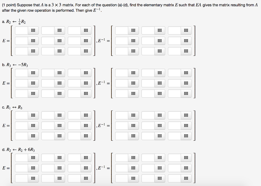 Solved (1 point) Suppose that A is a 3 x 3 matrix. For each | Chegg.com