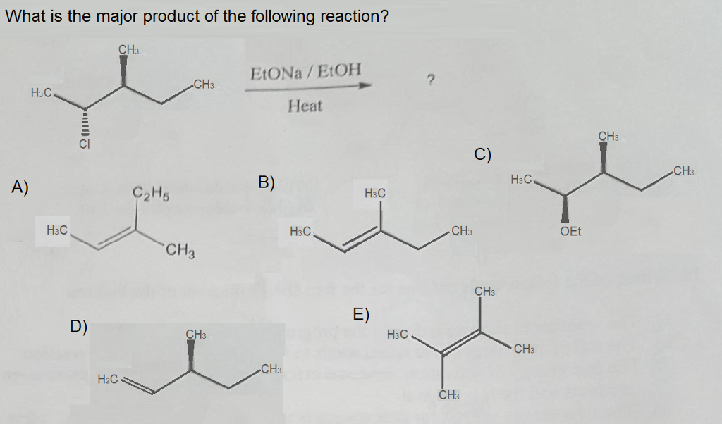 Solved What is the major product of the following reaction? | Chegg.com