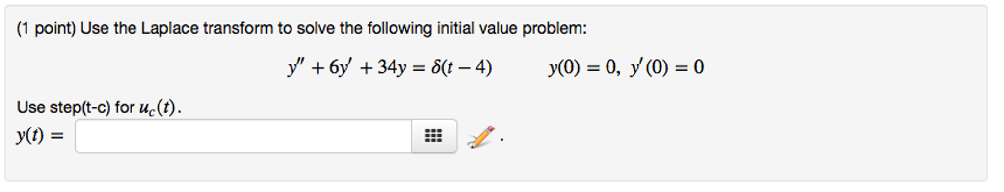 Solved Use the Laplace transform to solve the following | Chegg.com
