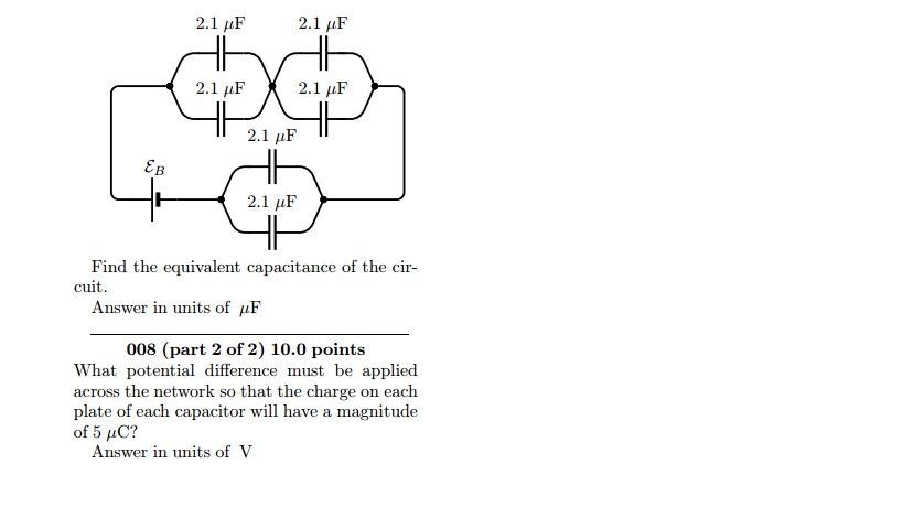 Solved Find the equivalent capacitance of the circuit. | Chegg.com