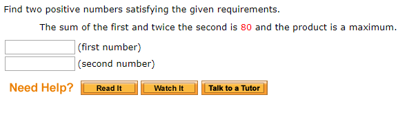 Solved Find two positive numbers satisfying the given | Chegg.com