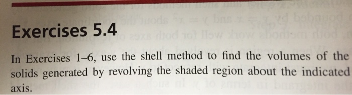 Solved Exercises 5.4 In Exercises 1-6, use the shell method | Chegg.com