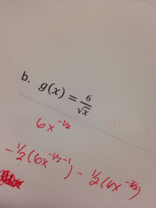 Solved Find The Derivative G x 6 square Root X Chegg