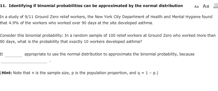 Solved 11. Identifying if binomial probabilities can be | Chegg.com