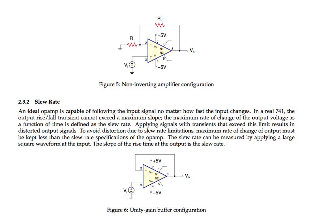 Solved R2 +5V R1 N1 Vi Figure 5: Non-inverting amplifier | Chegg.com
