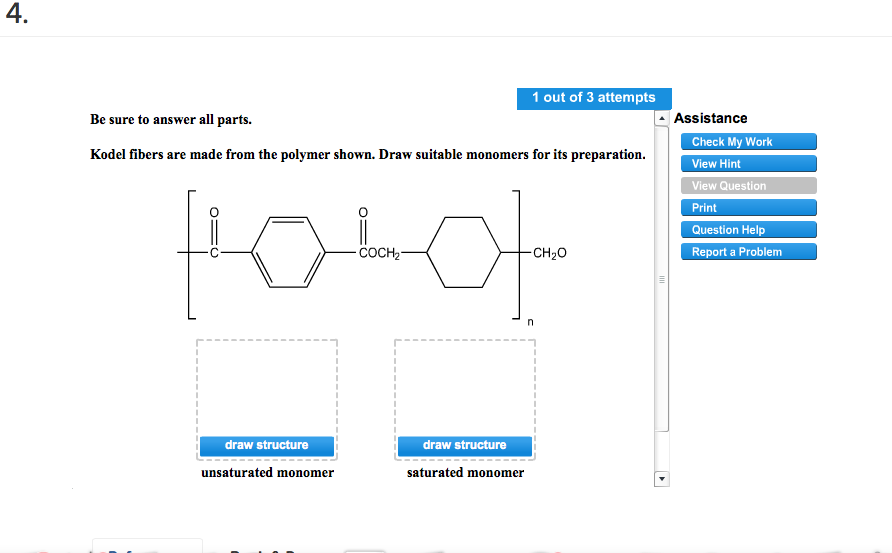 Solved Kodel fibers are made from the polymer shown. Draw | Chegg.com