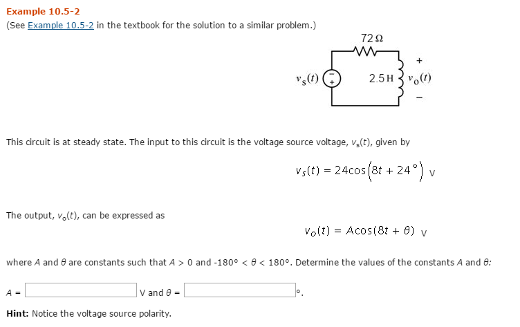 Solved This circuit is at steady state. The input to this | Chegg.com