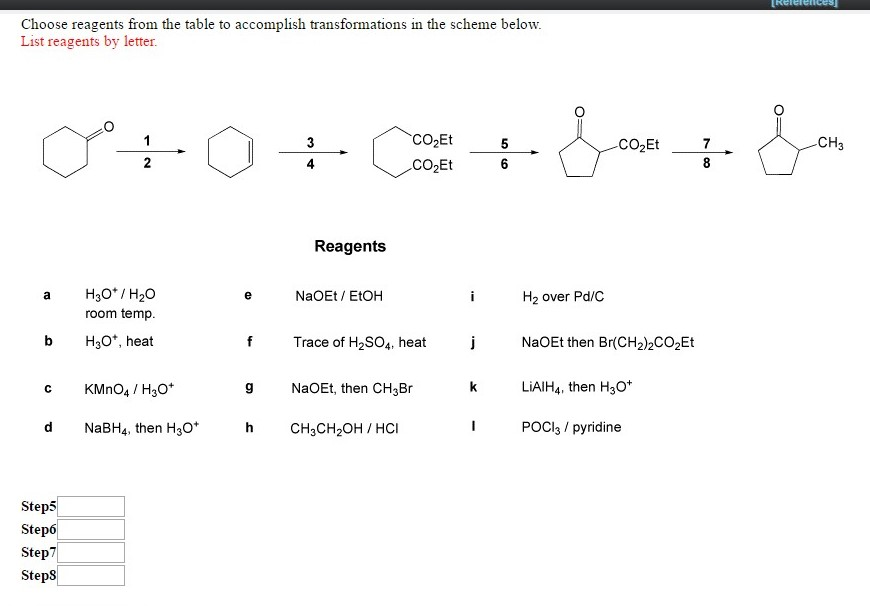 Solved Choose reagents from the table to accomplish | Chegg.com
