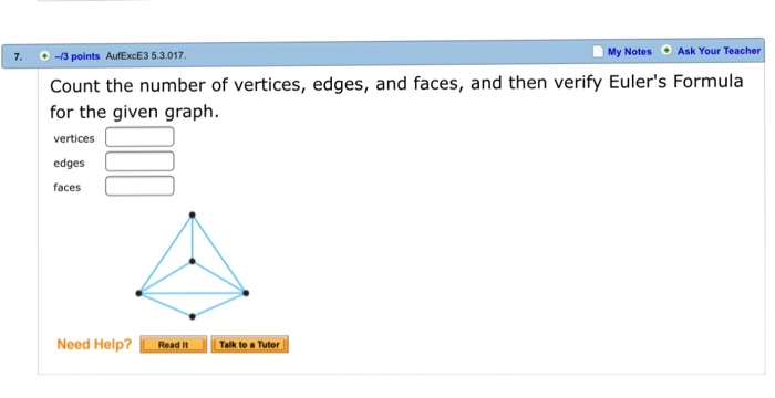 Solved Count the number of vertices, edges, and faces, and | Chegg.com