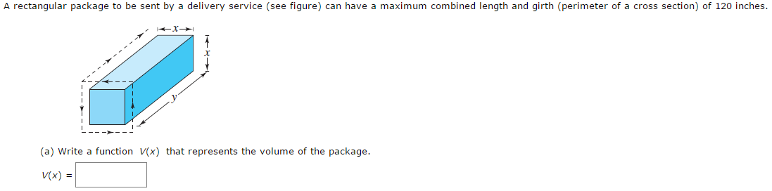Solved A rectangular package to be sent by a delivery | Chegg.com