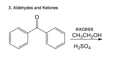 Solved 3. Aldehydes and Ketones excess CH3CH2OH H2SO4 | Chegg.com