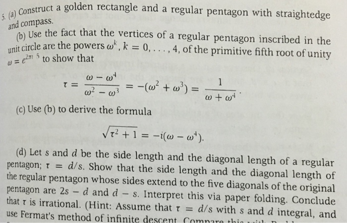 Solved Construct a golden rectangle and a regular pertagon | Chegg.com