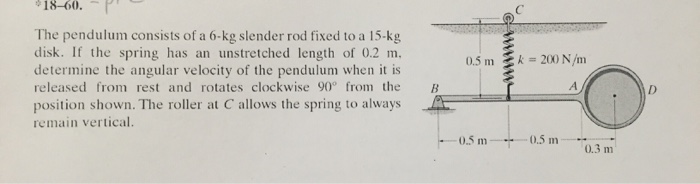 Solved The pendulum consists of a 6-kg slender rod fixed to | Chegg.com Solved The pendulum consists of a 6-kg slender rod fixed to | Chegg.com