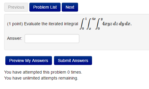 Solved Evaluate the iterated integral integral^1_0 | Chegg.com