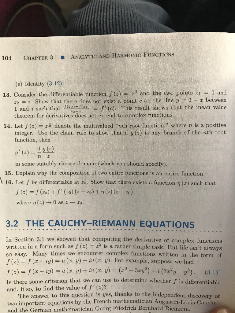 Solved CHAPTER 3 ANALYTIC AND HARMONIC FUNCTIONS 104 (e) | Chegg.com