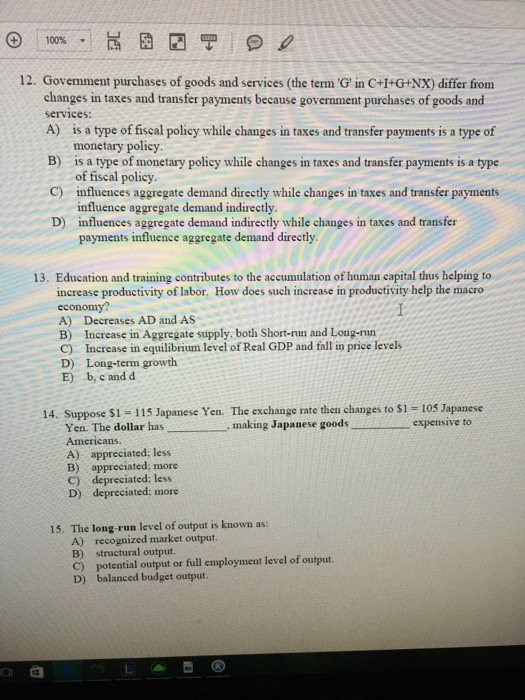 Solved Government purchases of goods and services (the term | Chegg.com