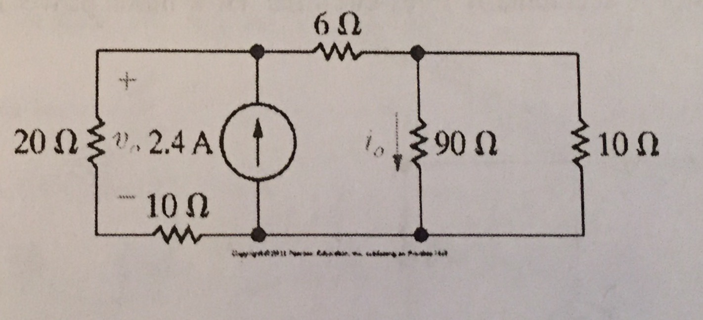 Solved For the circuit below. Calculate: 1) V0 and I0 2) The | Chegg.com