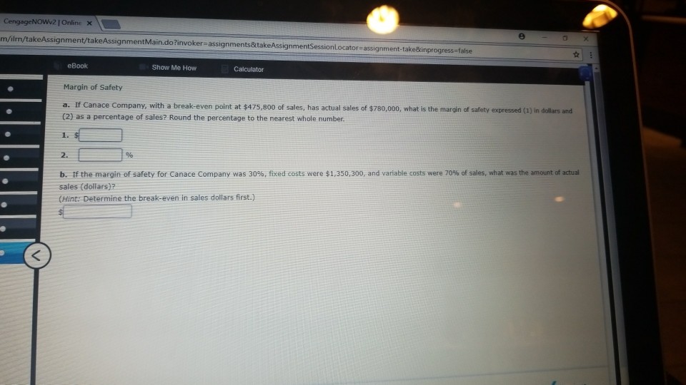 Solved takeAssignmentSessionLocator roblems eBook Break-Even | Chegg.com