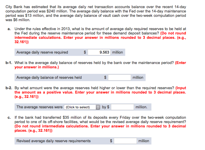 Solved City Bank has estimated that its average daily net | Chegg.com